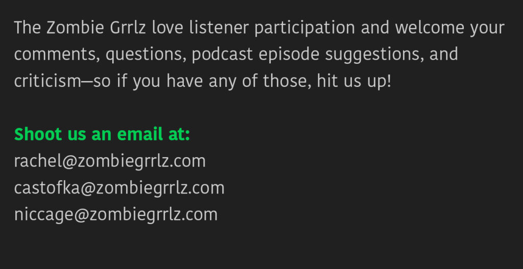 Contact Us - The Zombie Grrlz Horror Podcast